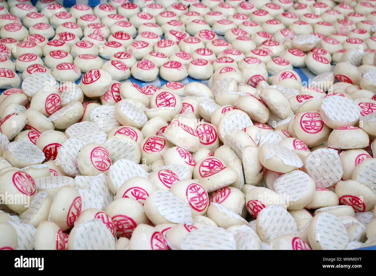 Lucky buns in Cheung Chau Bun Festival Hong Kong Stock Photo - Alamy