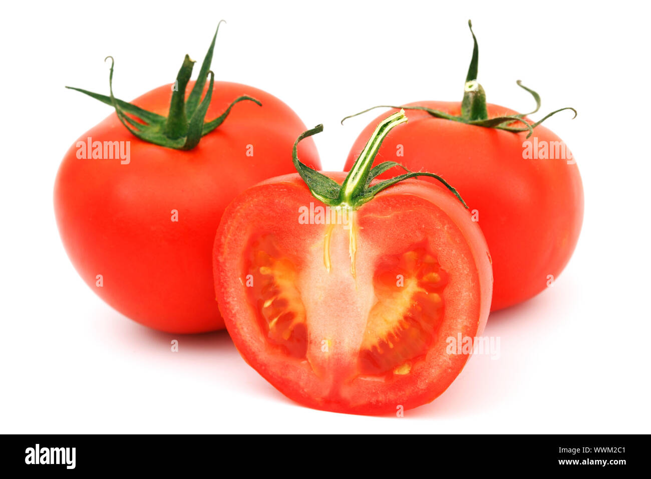 tomato pile slice isolated on white Stock Photo - Alamy