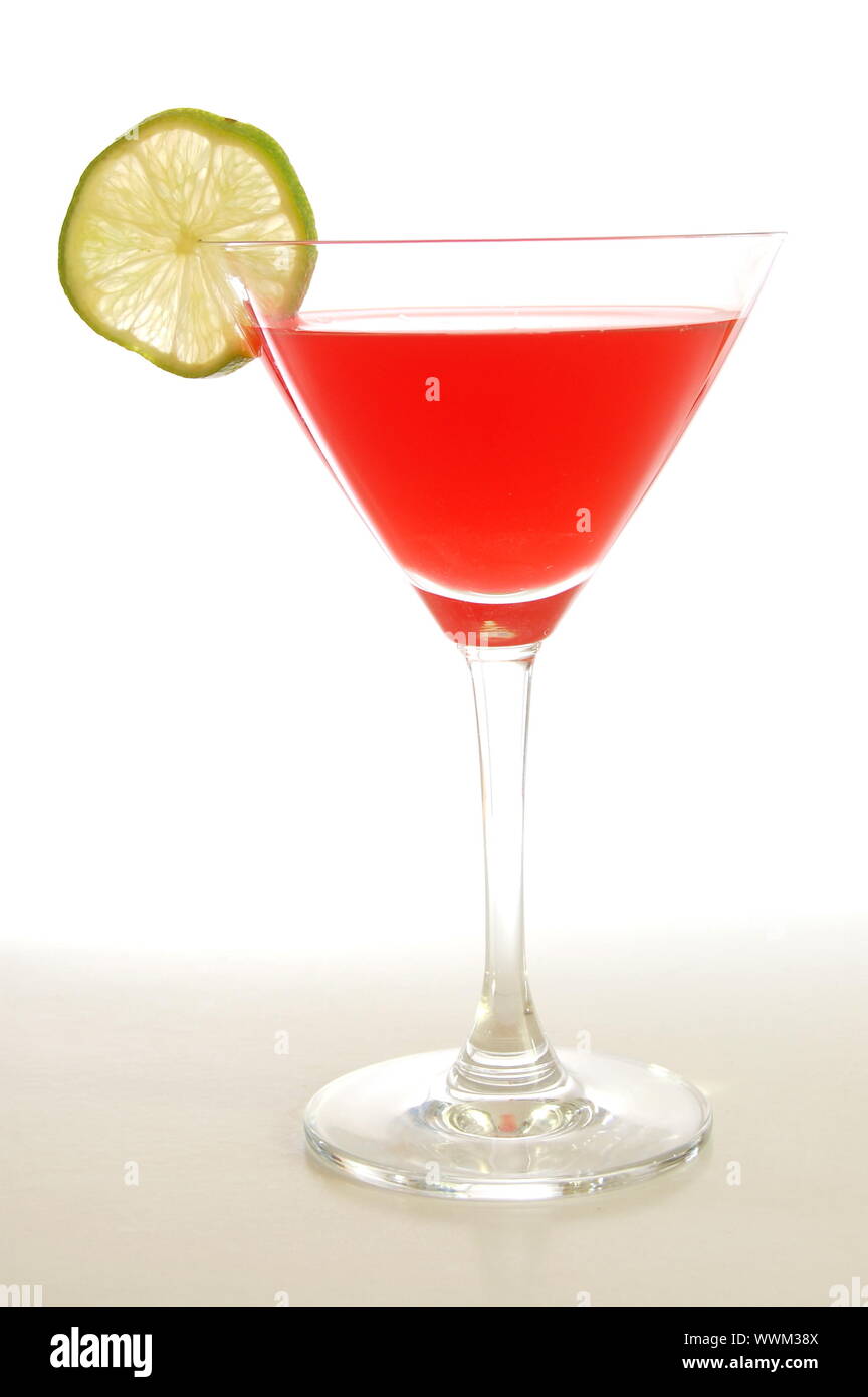 red party cocktail isolated on white background Stock Photo - Alamy