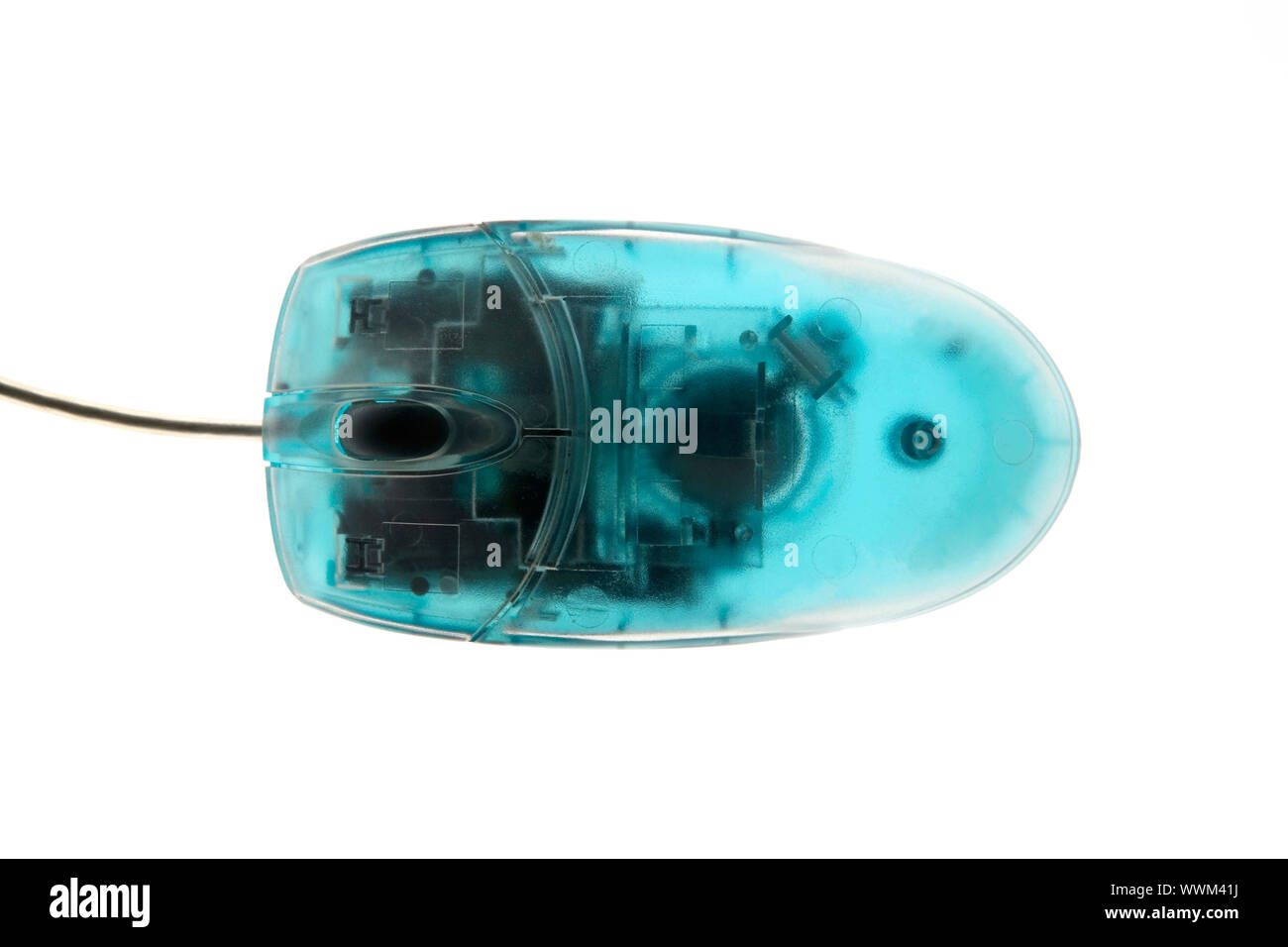 Blue Computer Mouse on white background Stock Photo - Alamy