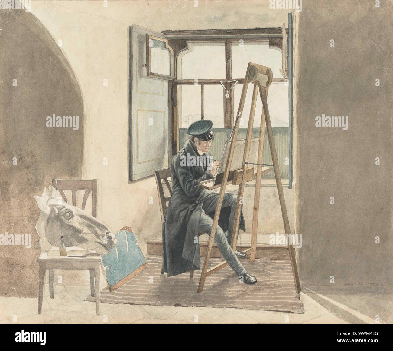 The painter Johann Adam Klein (1792-1875) before His Easel , 1818 ...