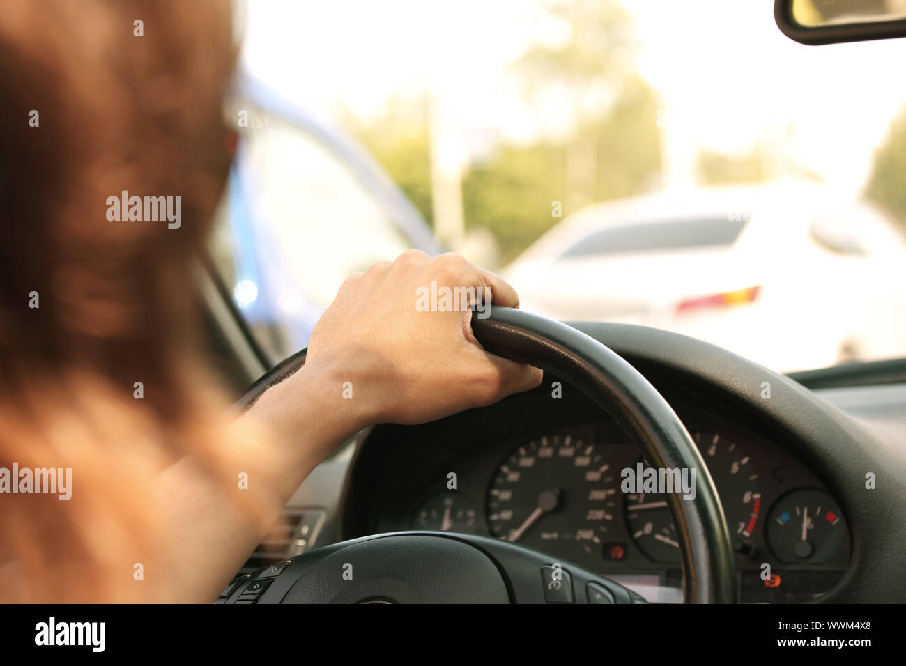 driver drive a car fast Stock Photo - Alamy