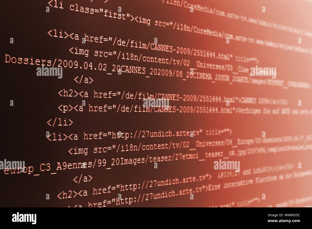 Html Computer Code Background Showing Concept For The Internet Stock