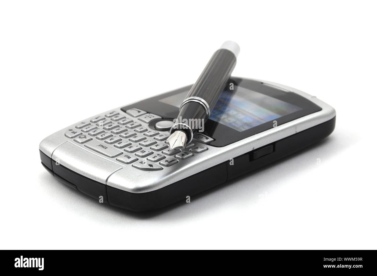 cell phone isolated on white showing communication concept Stock Photo ...