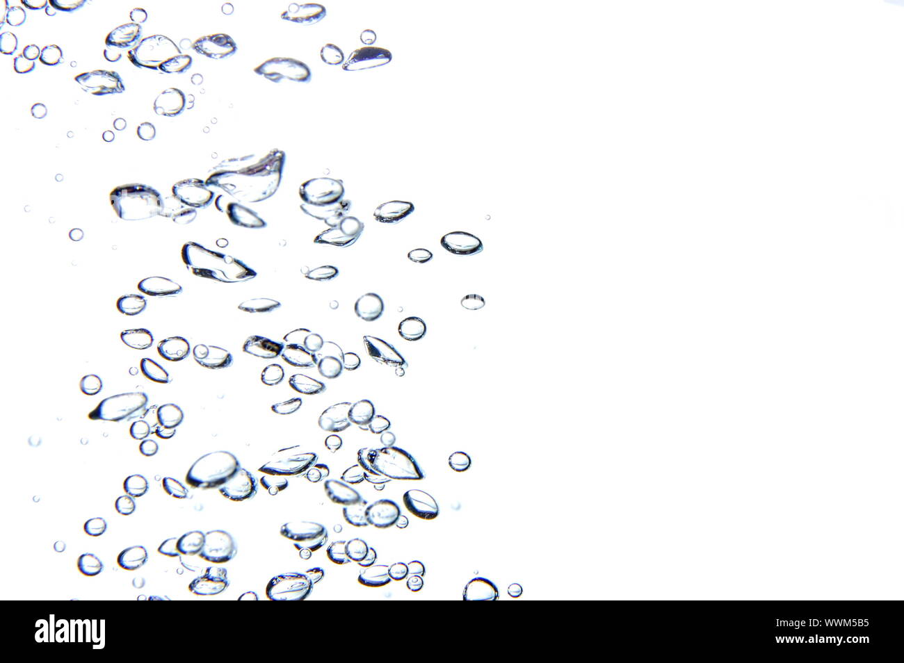 bubbles in fresh cool water with white background Stock Photo - Alamy