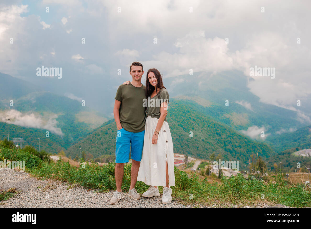 Beautiful happy family on summer vacation Stock Photo - Alamy