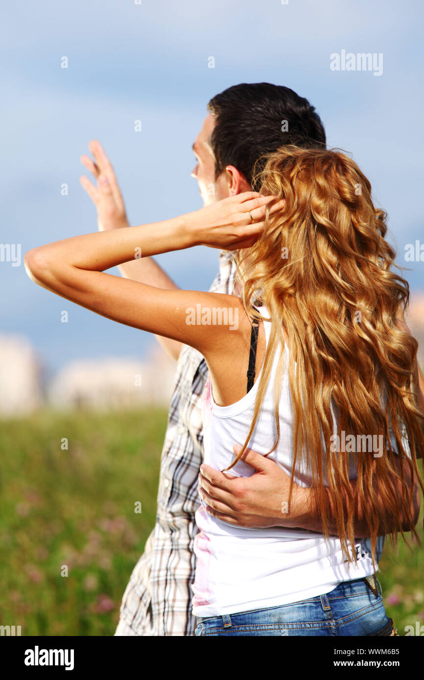 man and woman see houses and new flat Stock Photo - Alamy