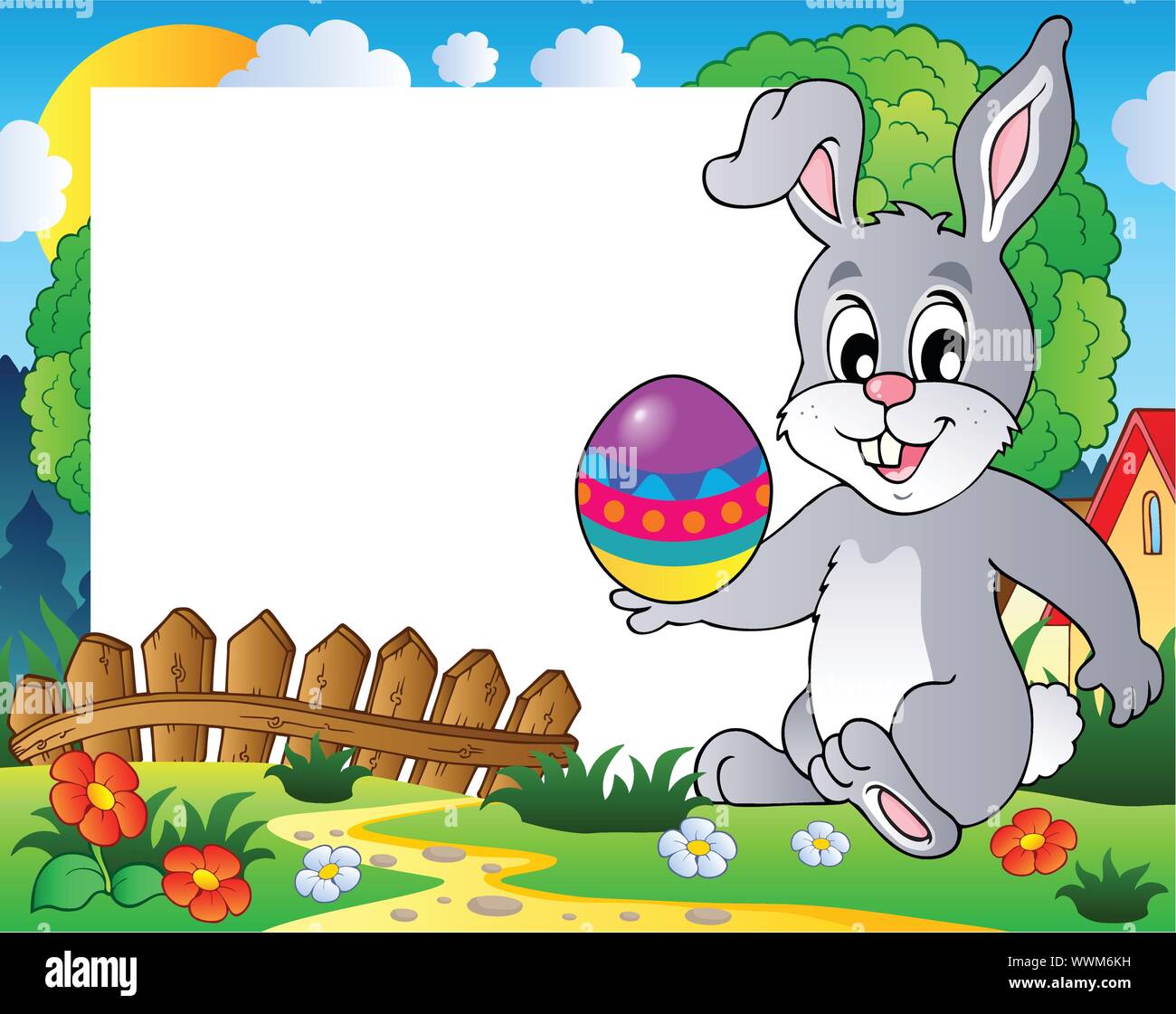 Frame with Easter bunny theme 3 Stock Vector Image & Art - Alamy