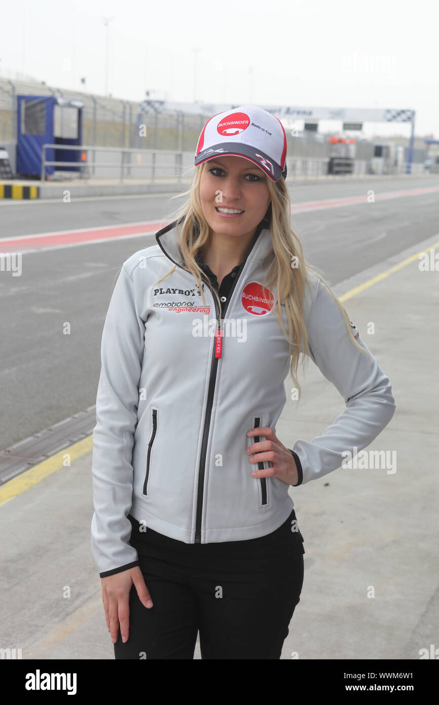 Model, Playmate Doreen Seidel racer at the ADAC GT Masters 2013 ...