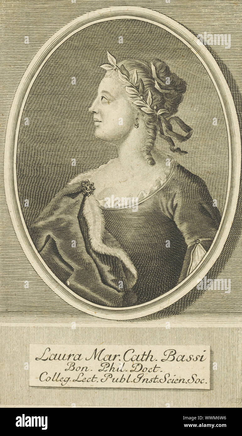 Portrait of Laura Bassi (1711-1778) , 1738. Private Collection Stock ...