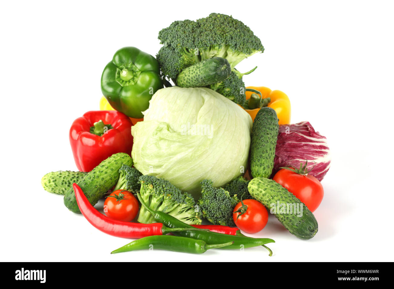 vegetable pile isolated on white Stock Photo - Alamy
