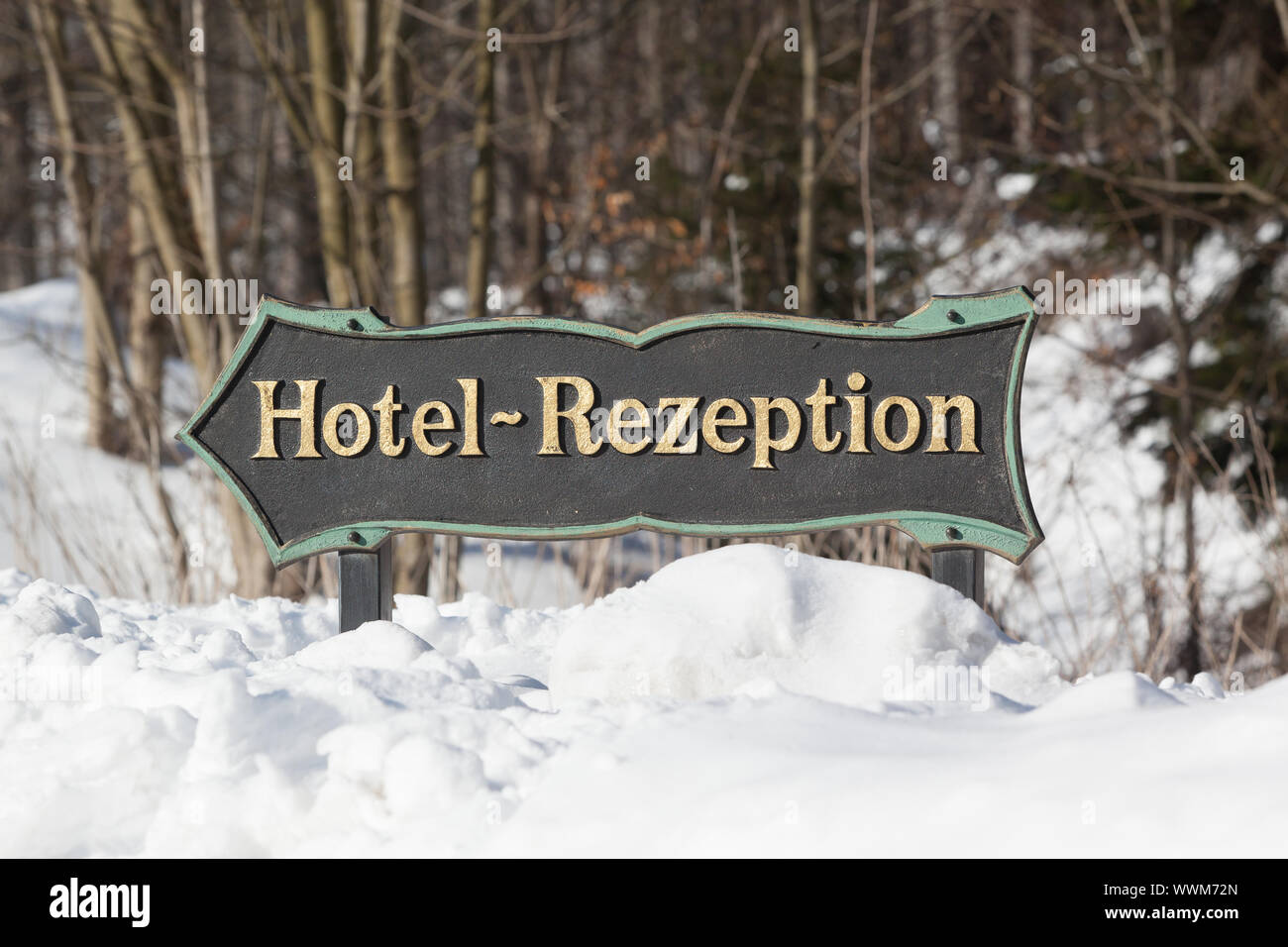 Information sign Hotel Reception Stock Photo - Alamy