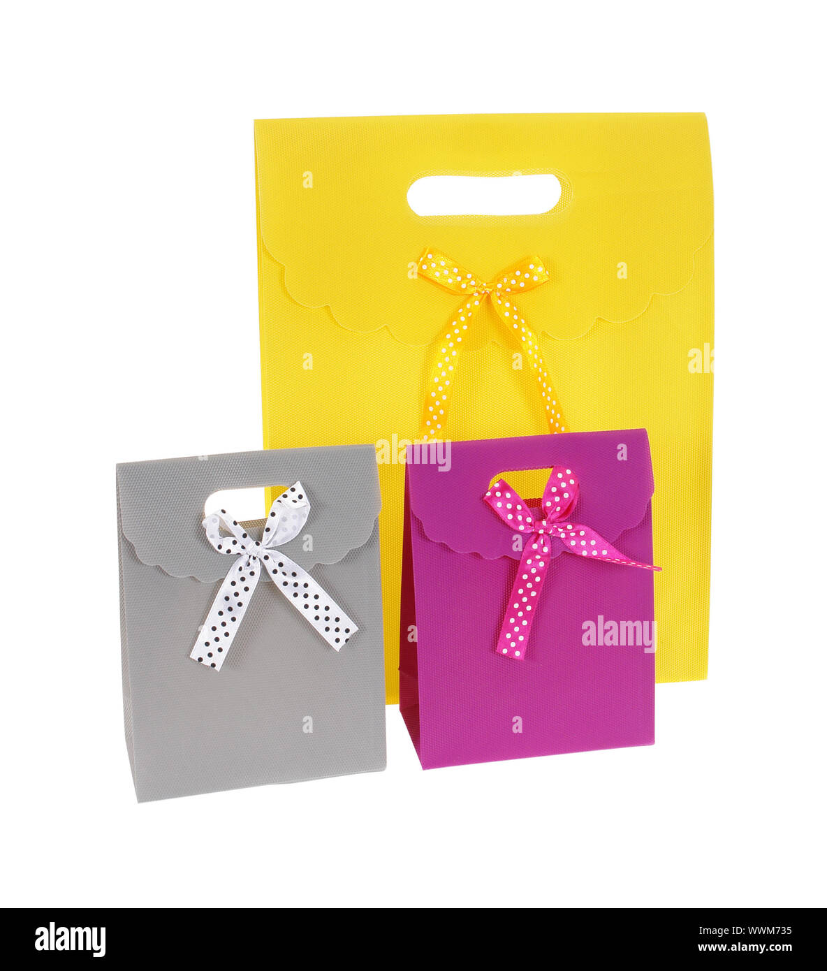 the multi-coloured package isolated on white background Stock Photo - Alamy