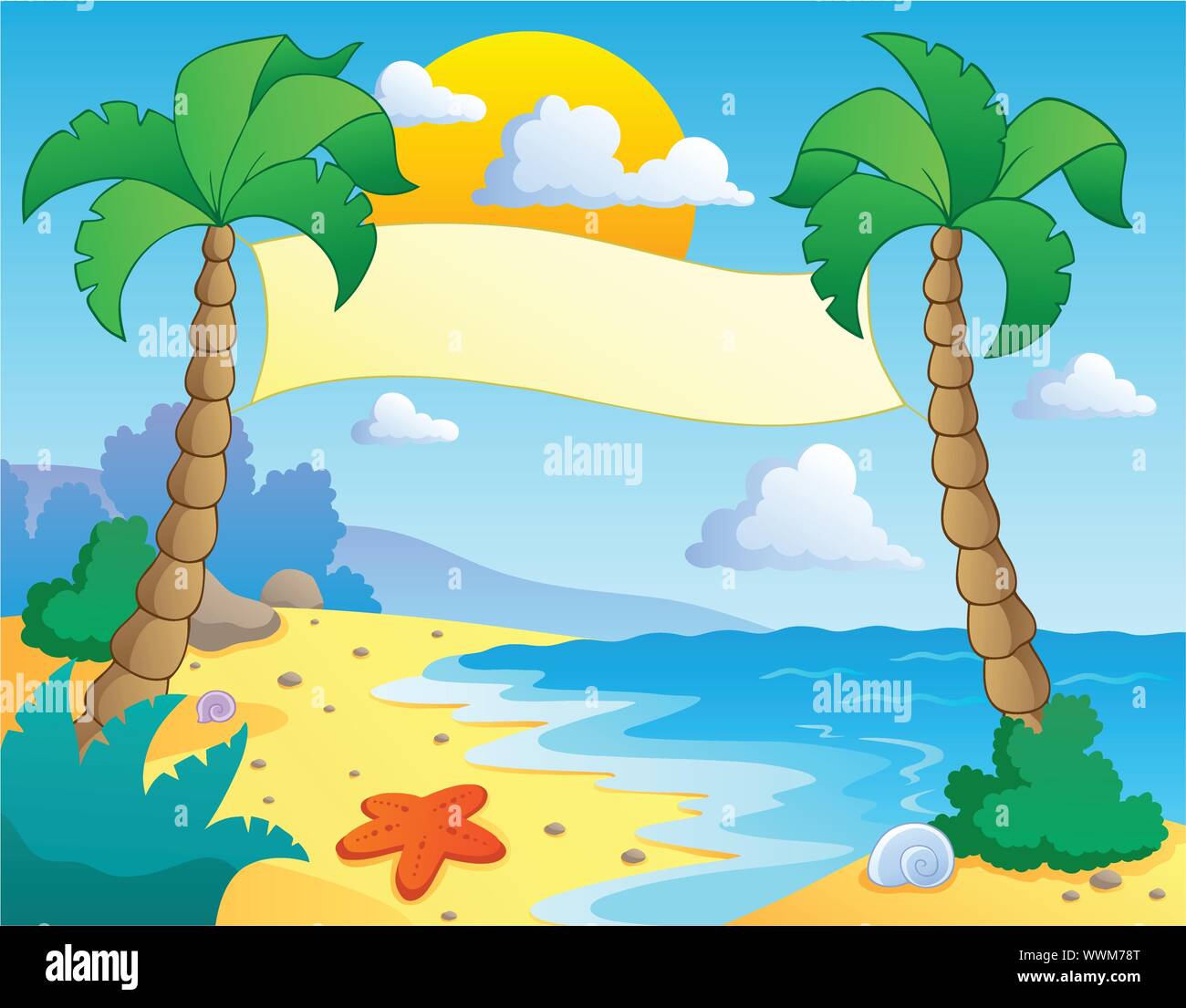 Beach theme scenery 4 Stock Vector Image & Art - Alamy