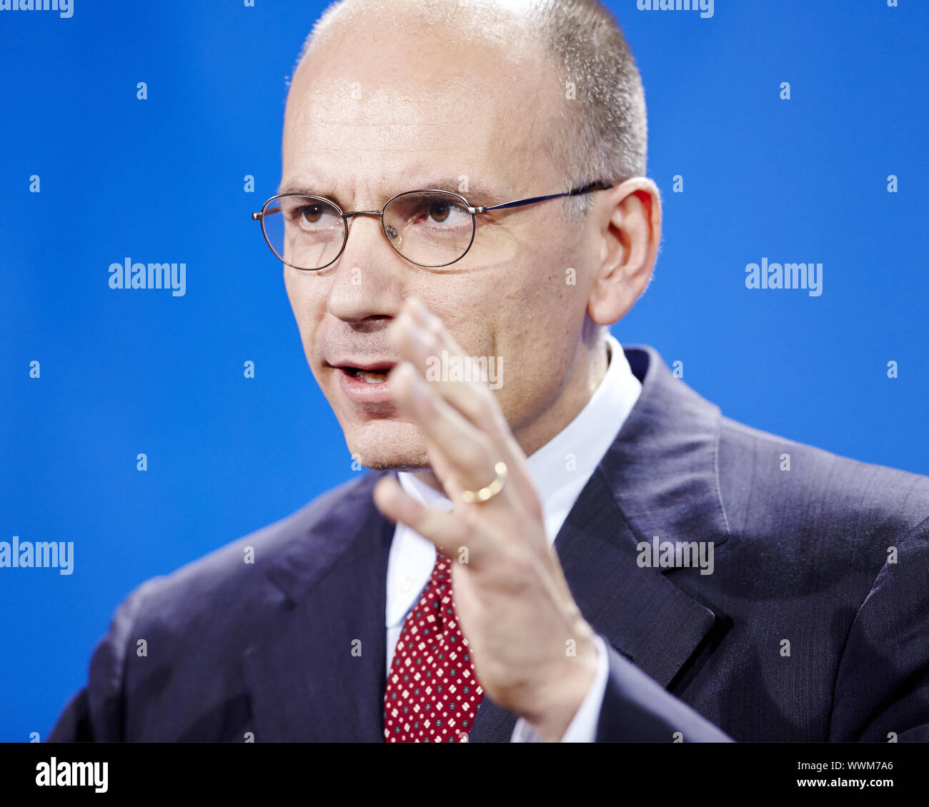 German Chancellor Merkel and PM Letta of Italia Stock Photo - Alamy