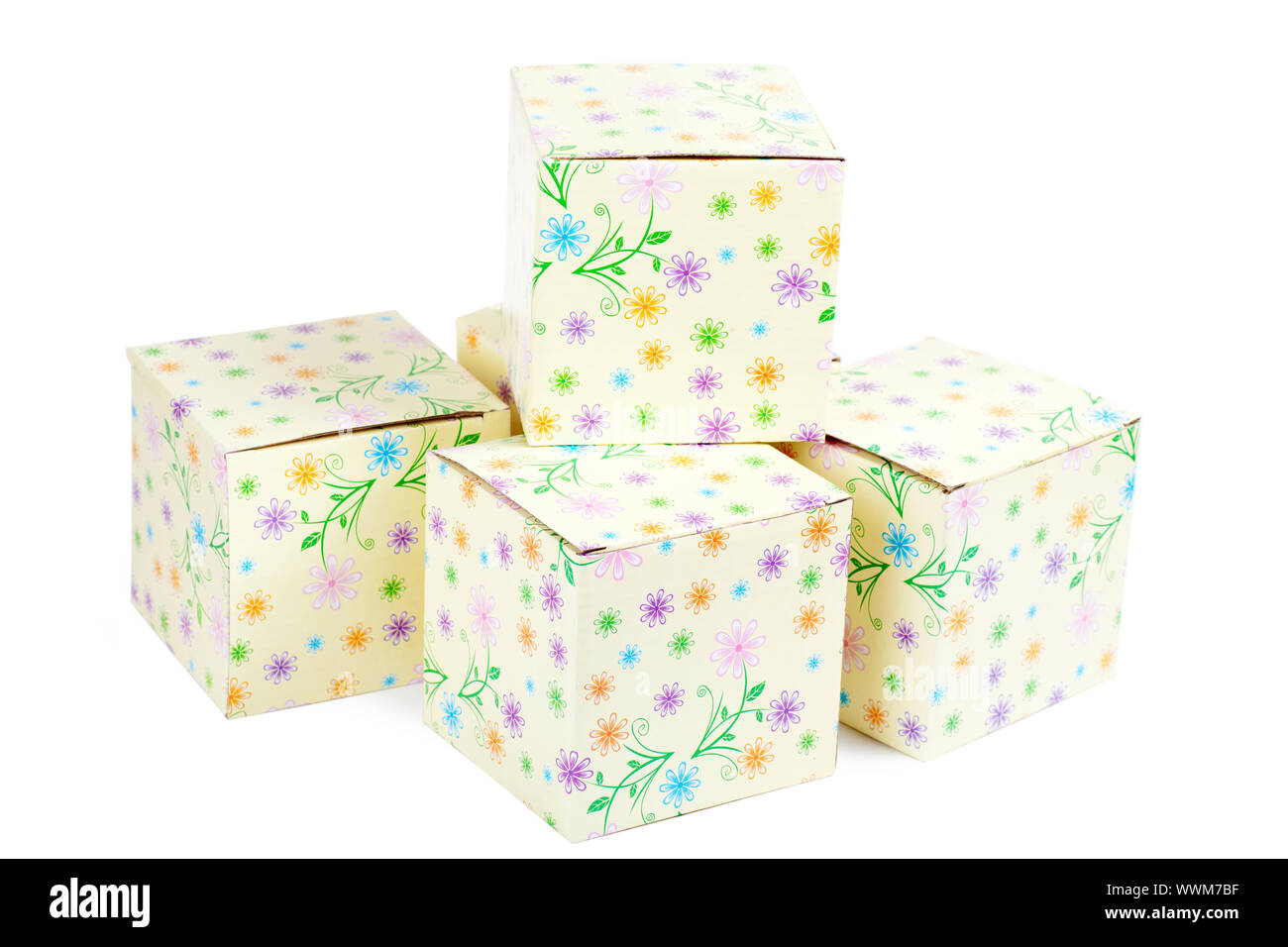 A pile of gift boxes isolated over white background Stock Photo - Alamy