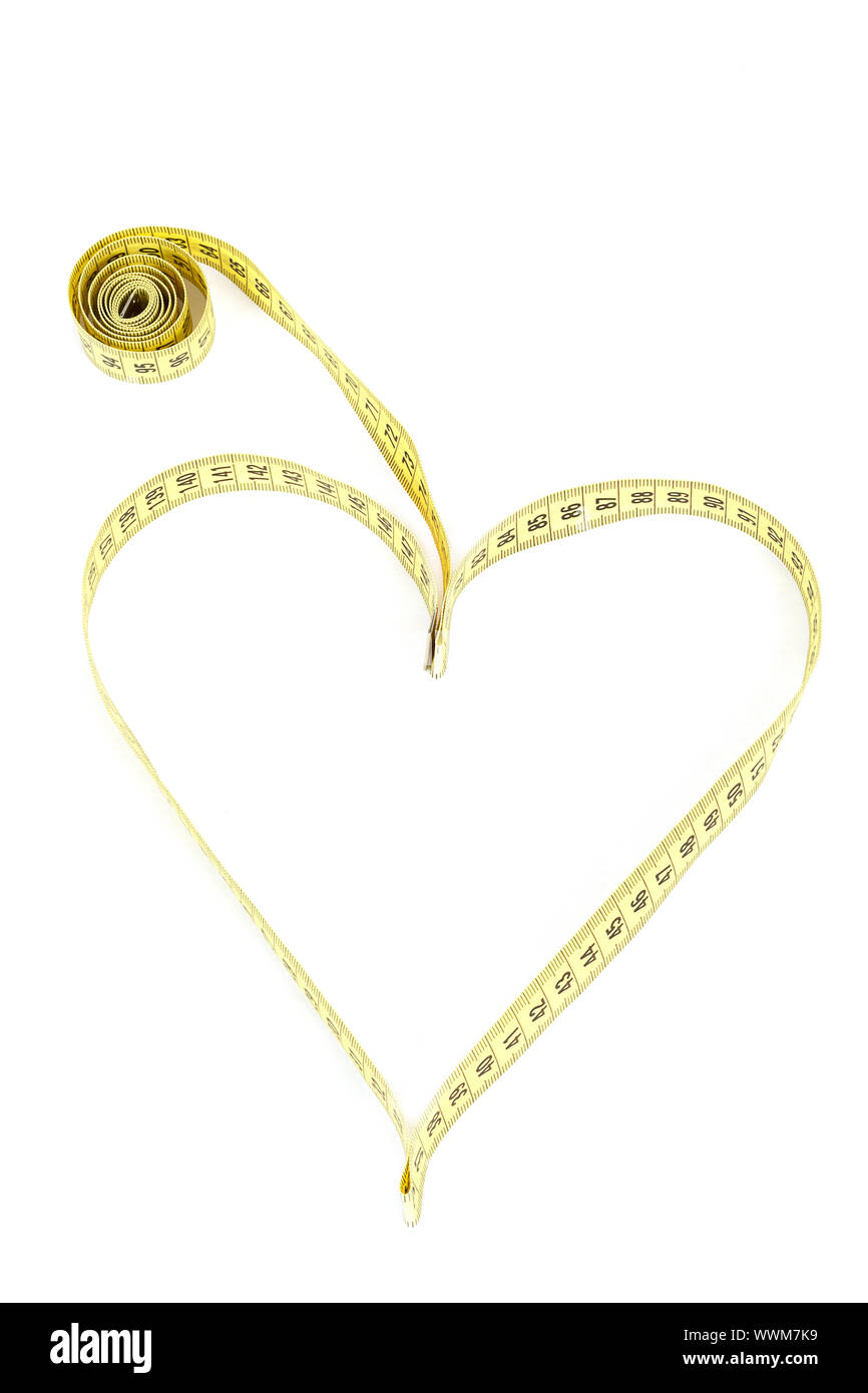 Tape measure heart shape - health, weight concept Stock Photo - Alamy