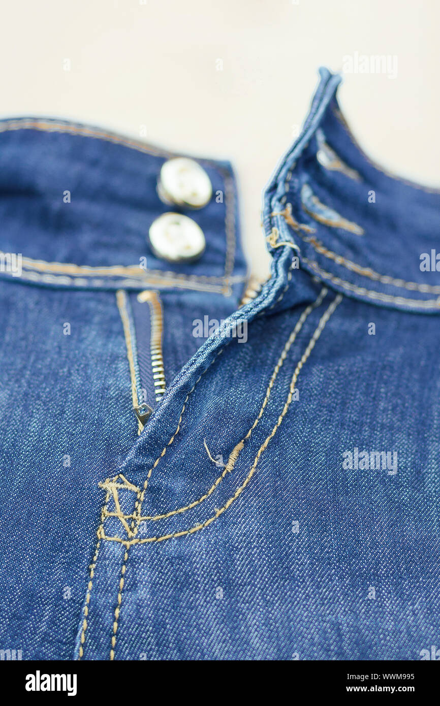 zip on jeans Stock Photo - Alamy