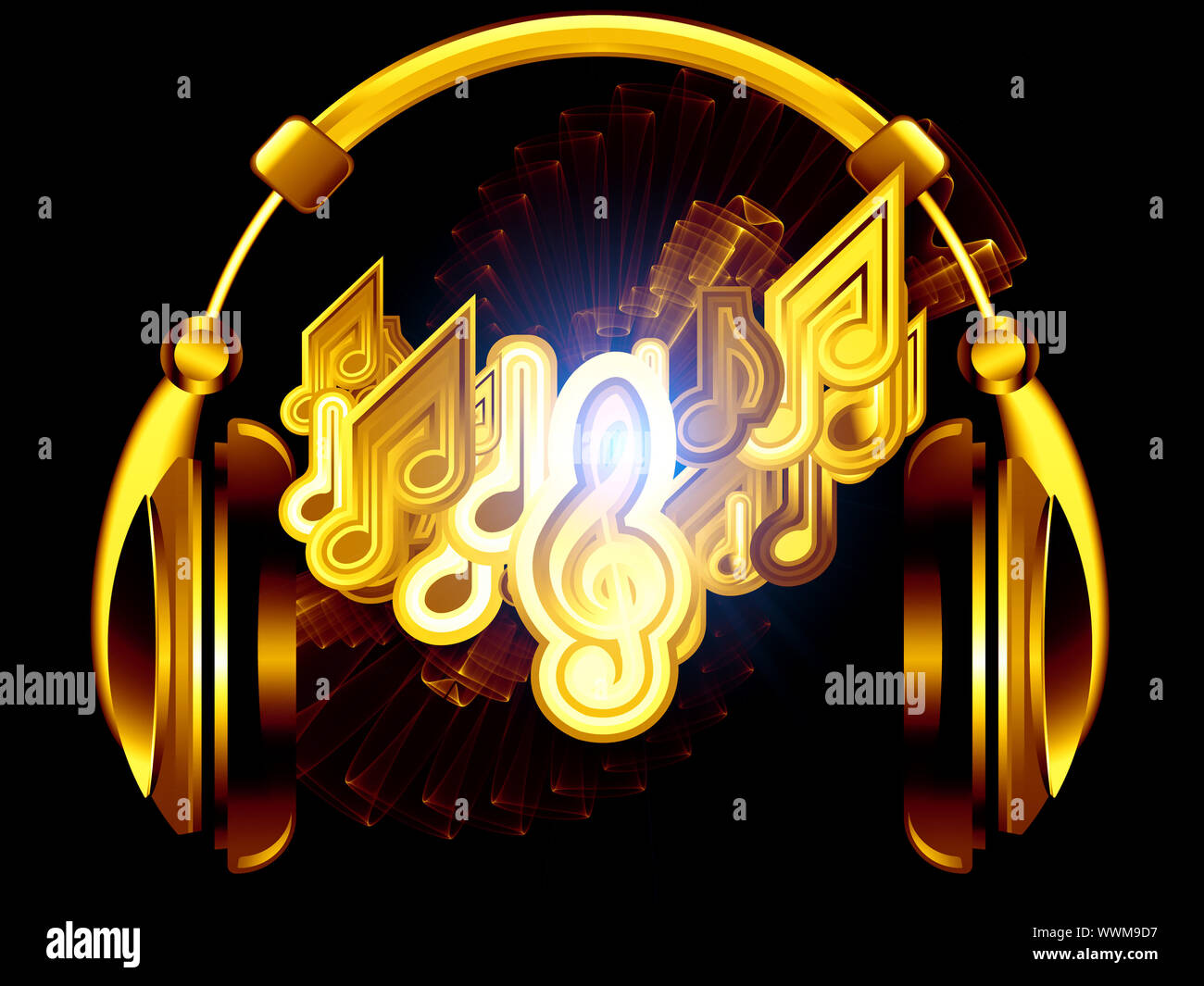 Headphones sound background suitable as a backdrop for projects on ...