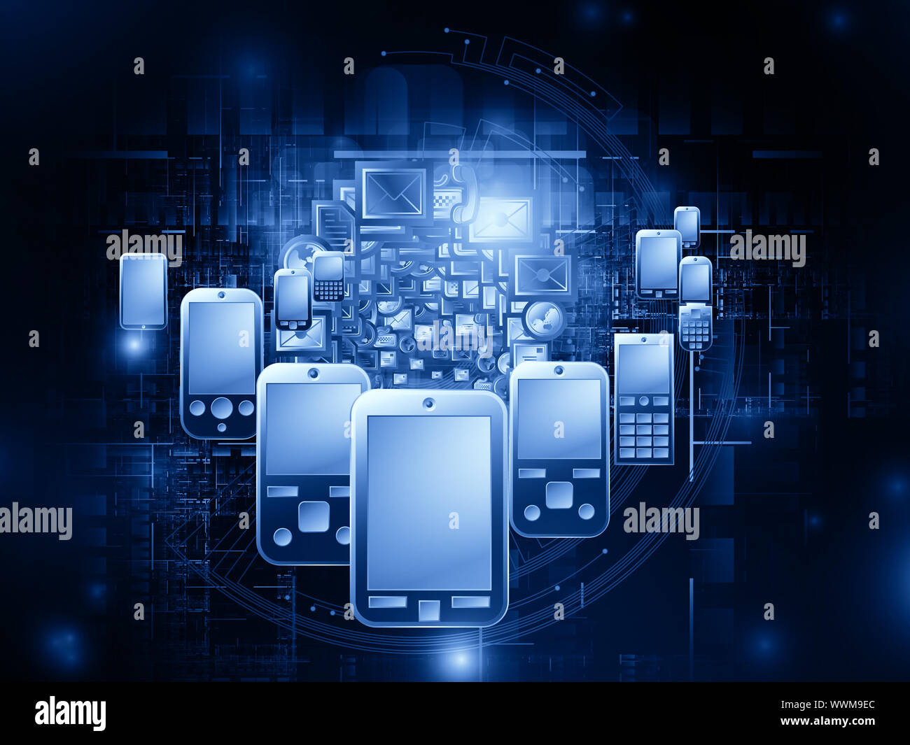 Interplay of communication symbols, messaging icons and technological ...