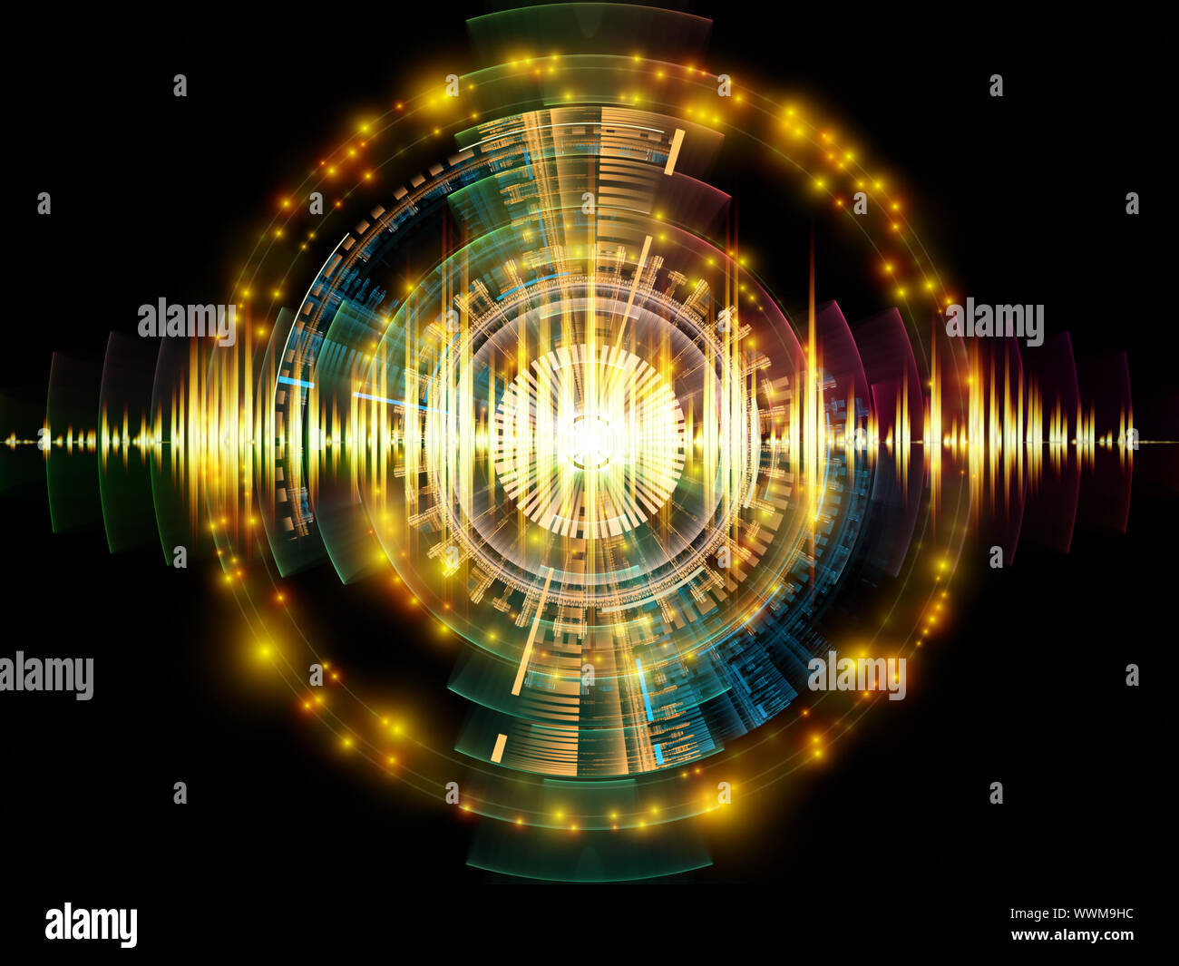 Sound wave background suitable as a backdrop for music, technology and ...