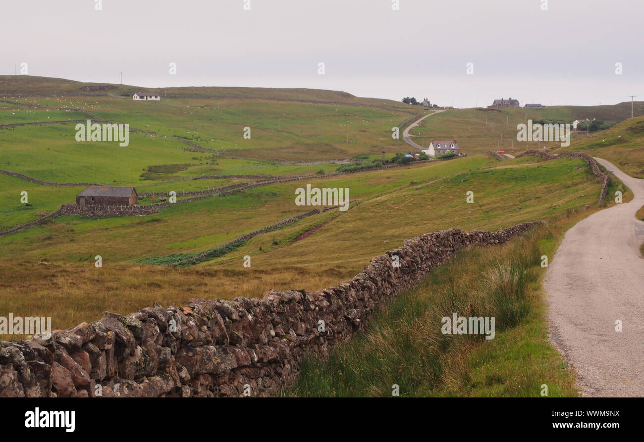 A view of a remote farming community near Clashmore on the Stoer ...