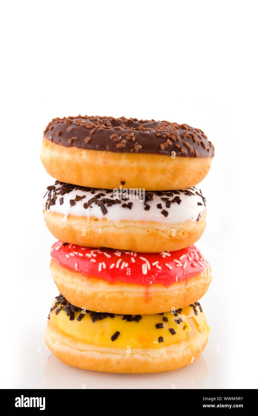 pile of four doughnuts Stock Photo - Alamy