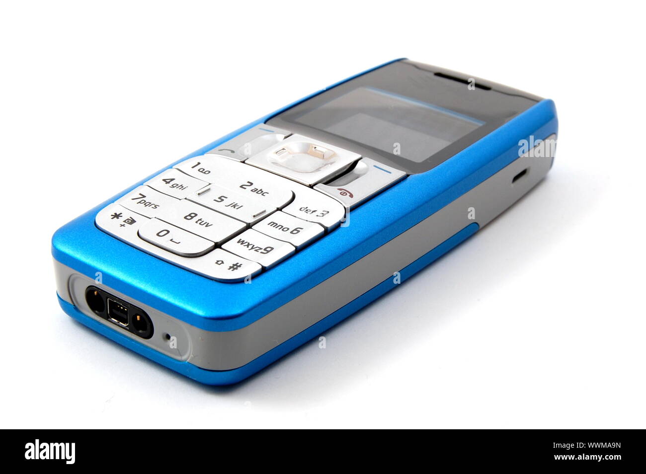 blue cell phone isolated on white background Stock Photo - Alamy