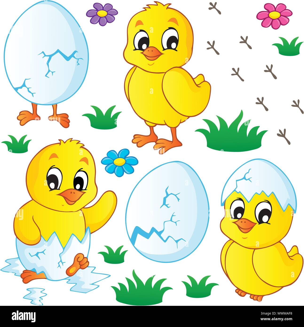 Cute chickens collection Stock Vector Image & Art - Alamy