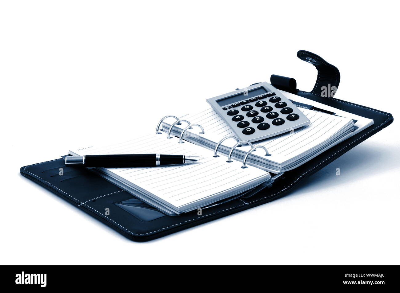 business organizer, notebook or planner with pen Stock Photo - Alamy