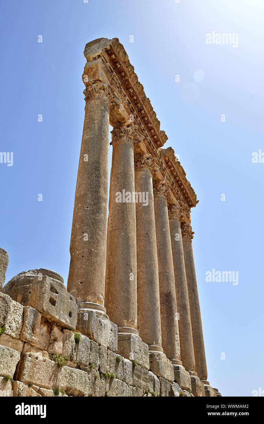 Jupiter columns (Temple of Jupiter) - Baalbek, Lebanon Stock Photo - Alamy