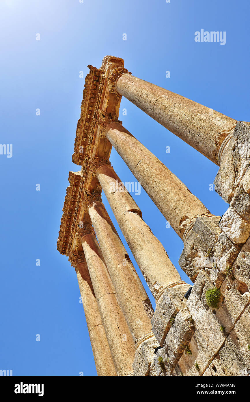 Jupiter columns (Temple of Jupiter) - Baalbek, Lebanon Stock Photo - Alamy