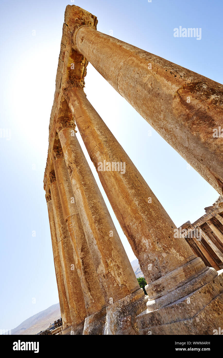 Jupiter columns (Temple of Jupiter) - Baalbek, Lebanon Stock Photo - Alamy