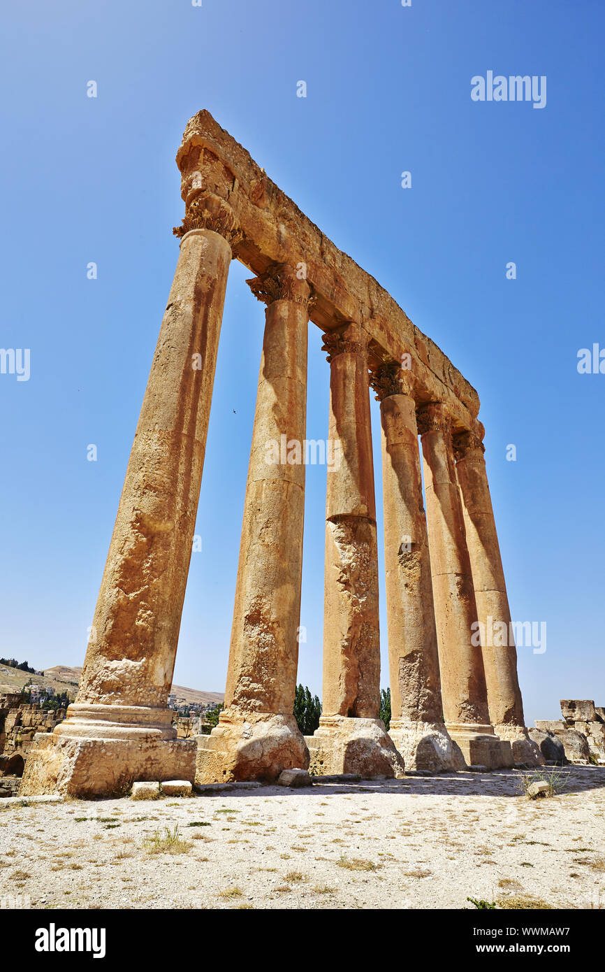 Jupiter columns (Temple of Jupiter) - Baalbek, Lebanon Stock Photo - Alamy