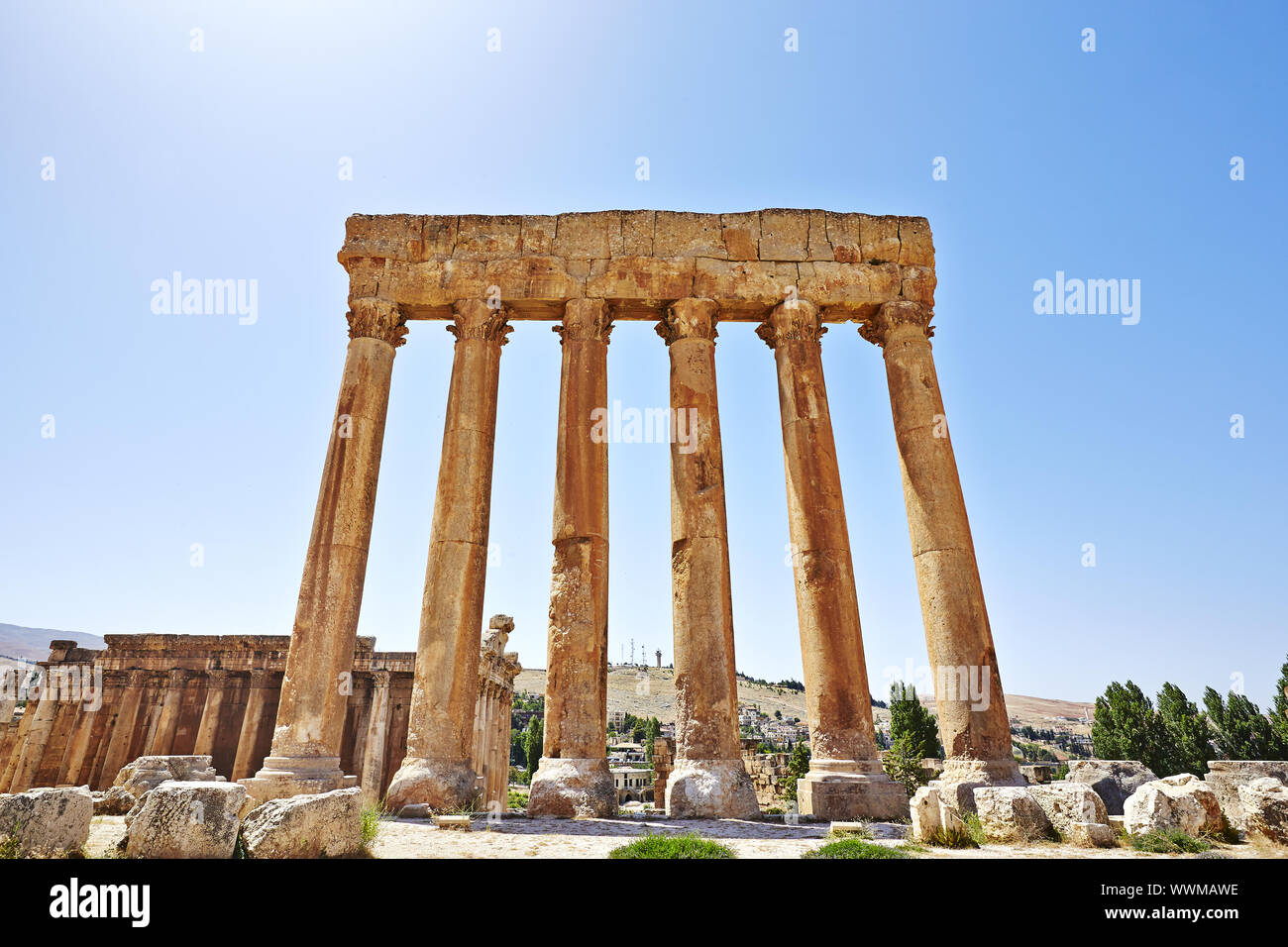 Jupiter columns (Temple of Jupiter) - Baalbek, Lebanon Stock Photo - Alamy