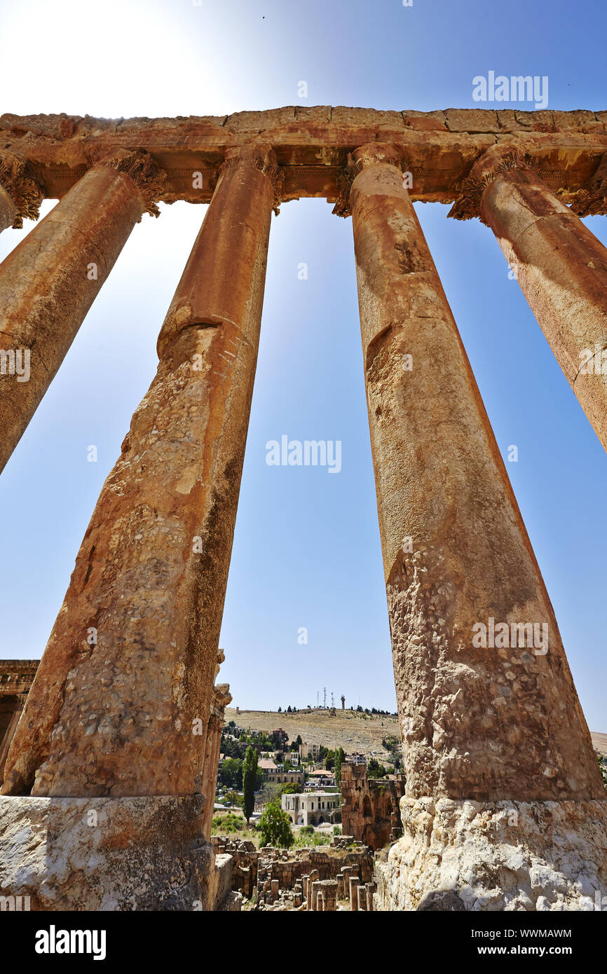 Jupiter columns (Temple of Jupiter) - Baalbek, Lebanon Stock Photo - Alamy
