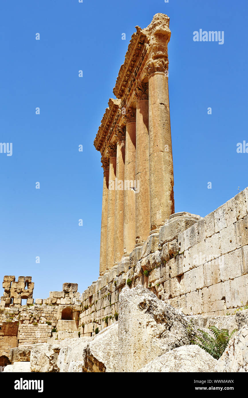 Jupiter columns (Temple of Jupiter) - Baalbek, Lebanon Stock Photo - Alamy