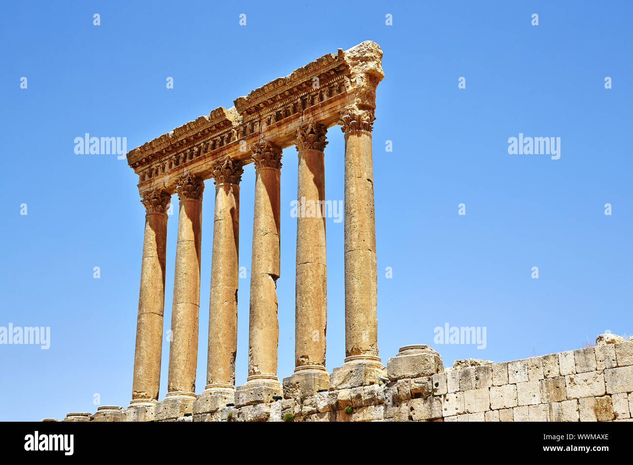 Jupiter columns (Temple of Jupiter) - Baalbek, Lebanon Stock Photo - Alamy