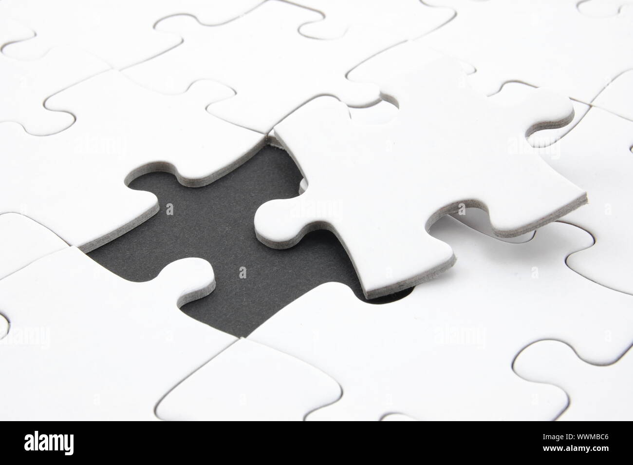 abstracg jigsaw puzzle background with missing piece Stock Photo - Alamy