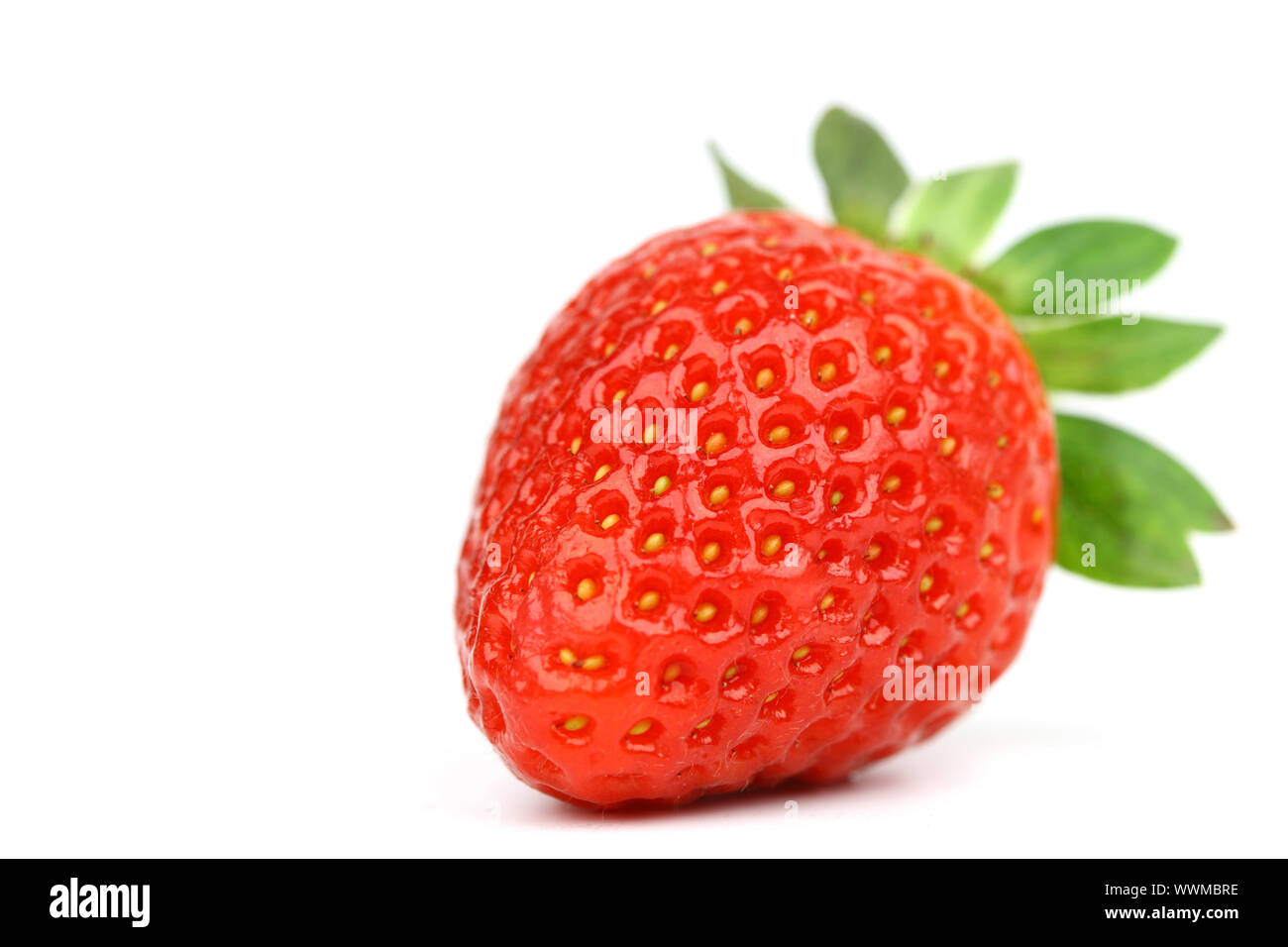 one strawberry isolated on white Stock Photo - Alamy
