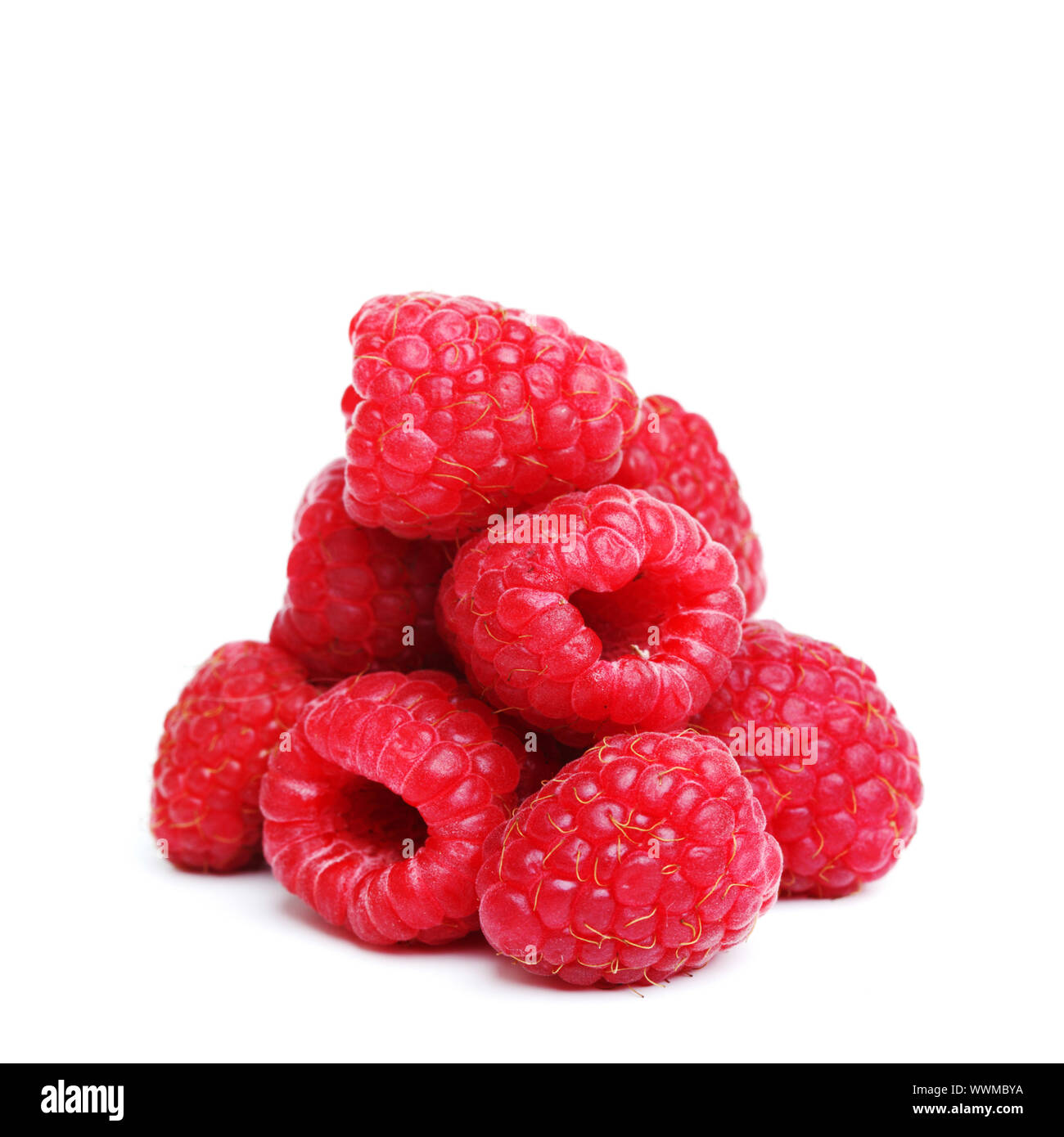 raspberry pile isolated on white Stock Photo - Alamy