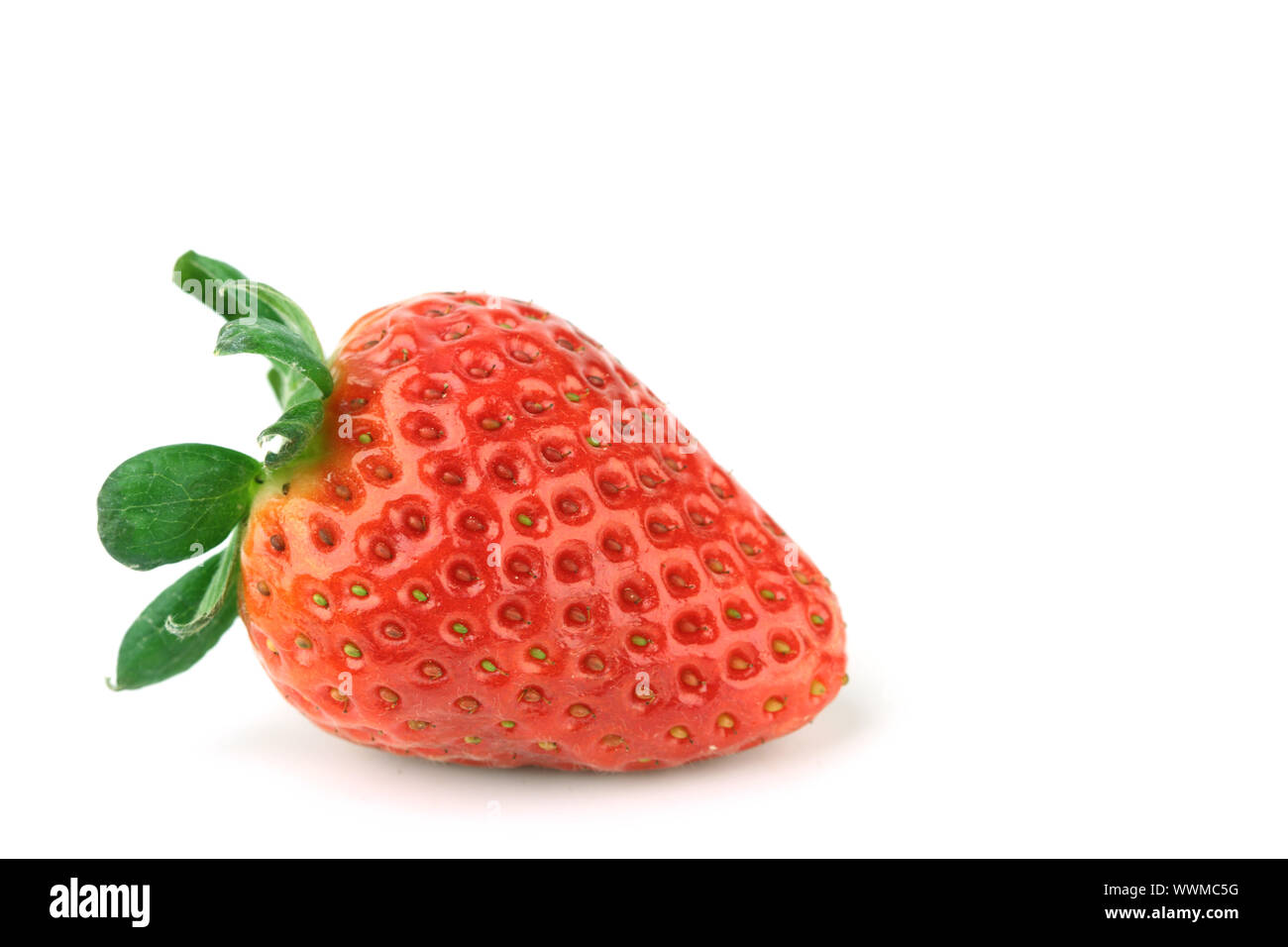 one strawberry on white background Stock Photo - Alamy