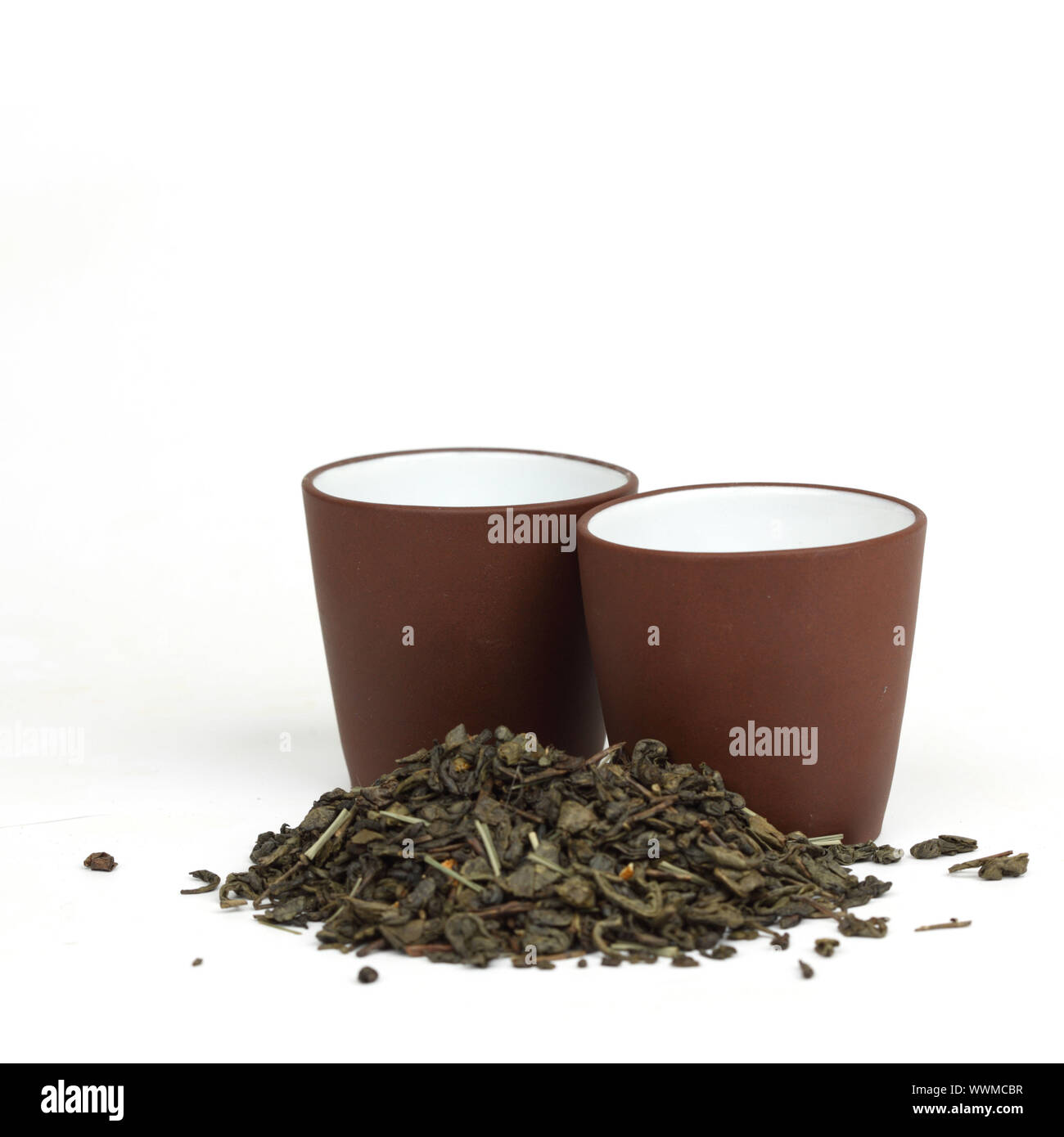 green tea isolated on white background Stock Photo - Alamy