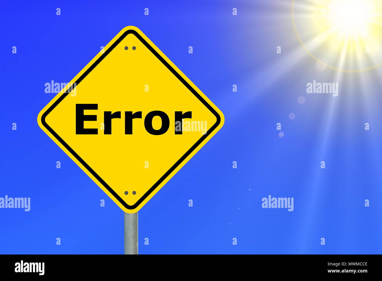 error on your computer shown by road traffic sign Stock Photo - Alamy