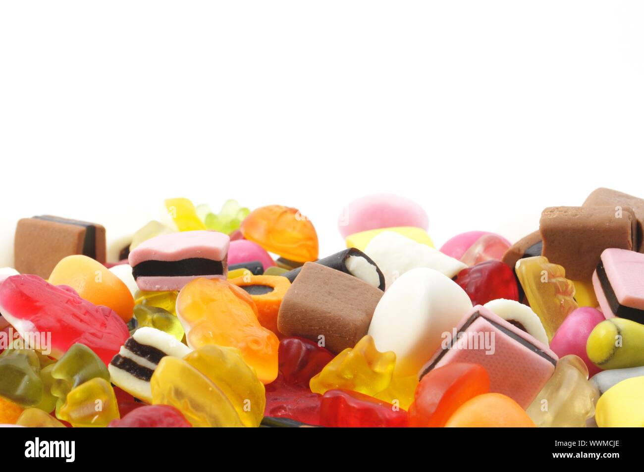 candy sweets showing unhealthy food concept with blank and empty space ...