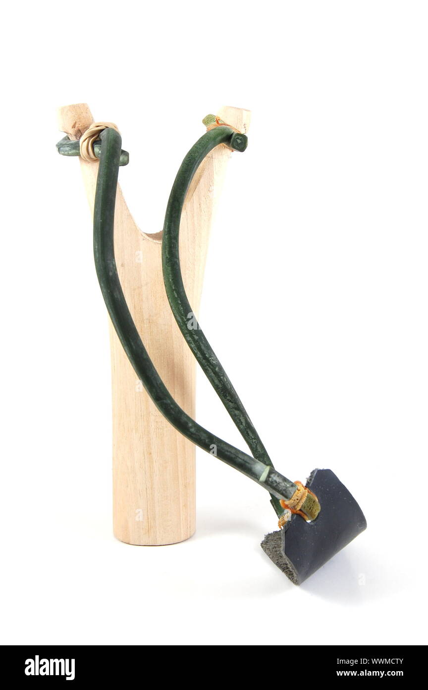New slingshot isolated on a white background Stock Photo - Alamy