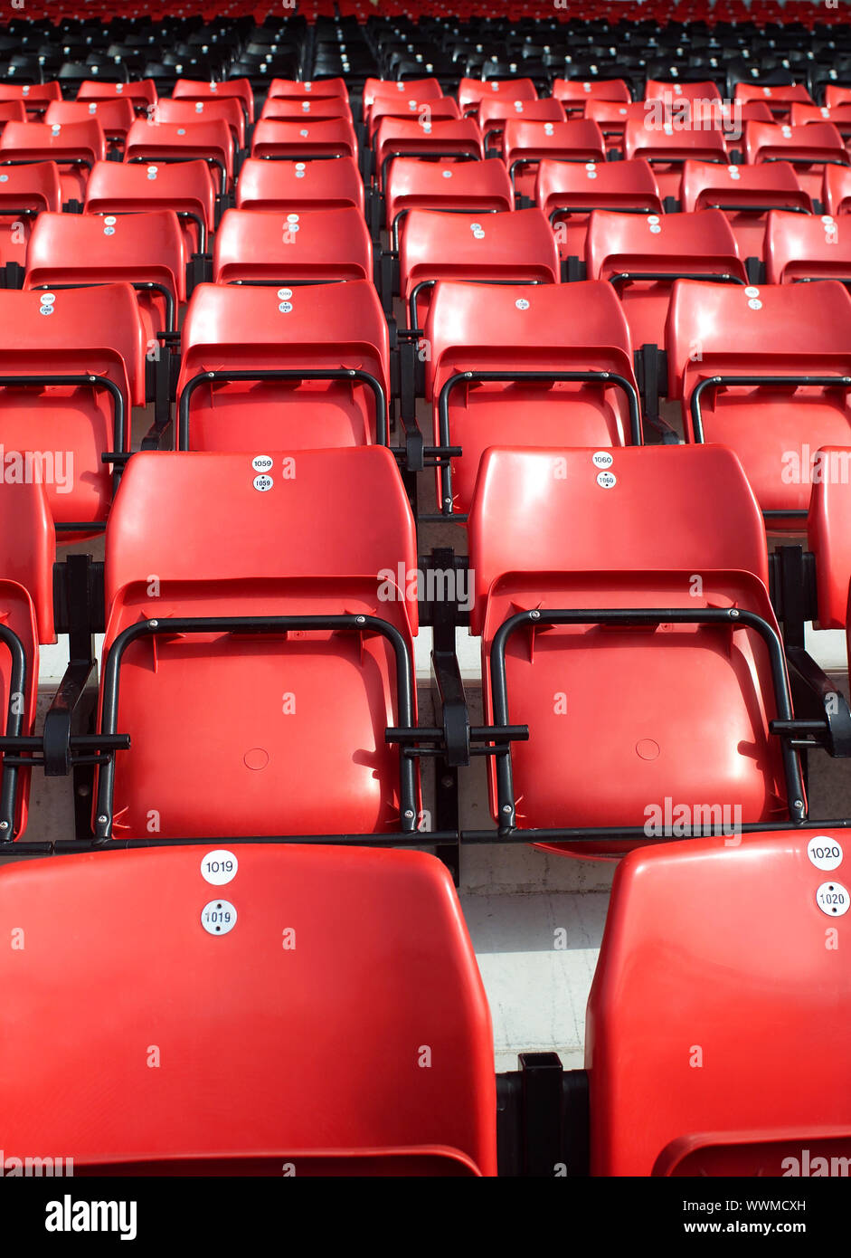 Spectators seats in a Stadium Full Frame Stock Photo - Alamy