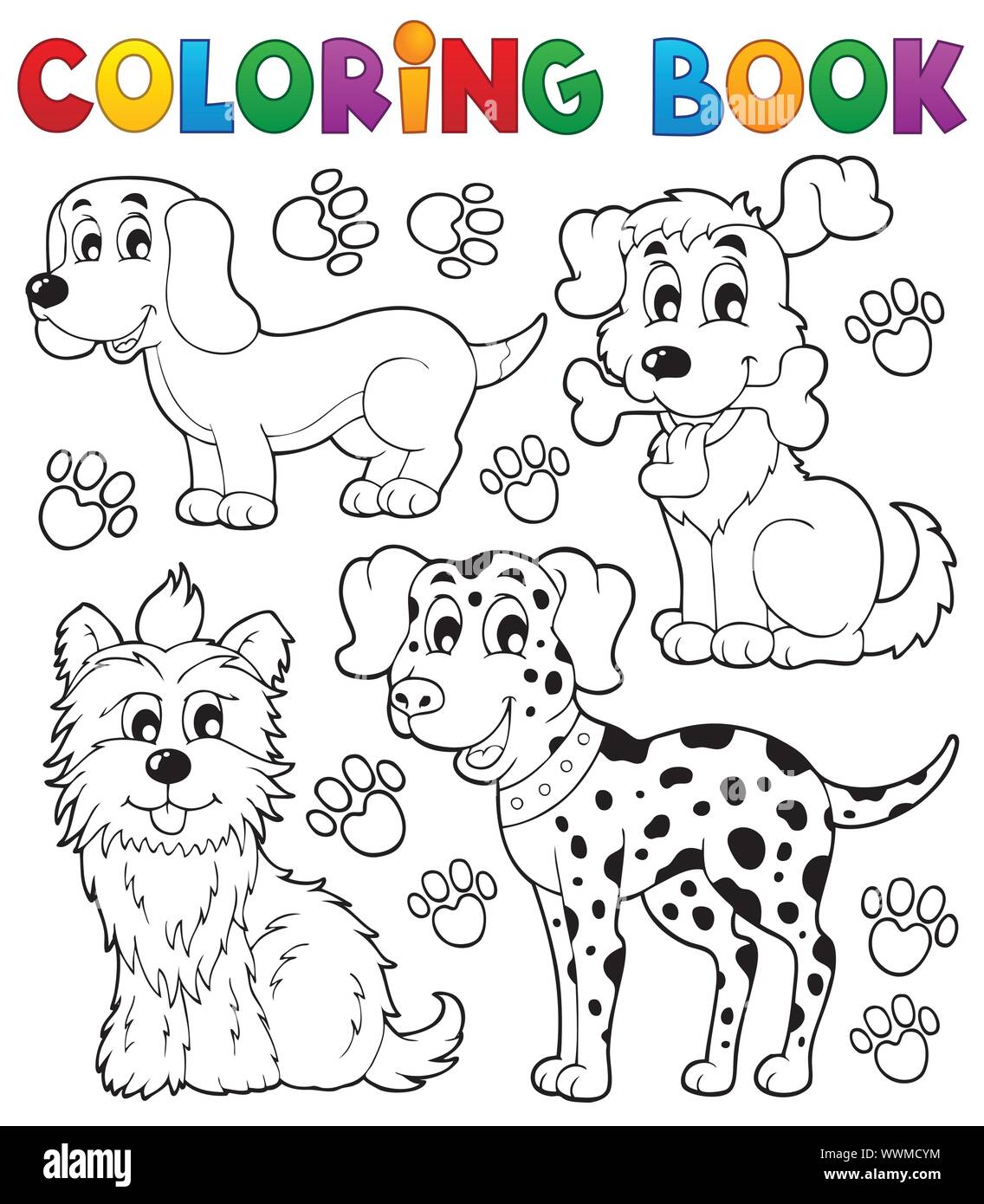 Coloring book dog theme 5 Stock Vector Image & Art - Alamy