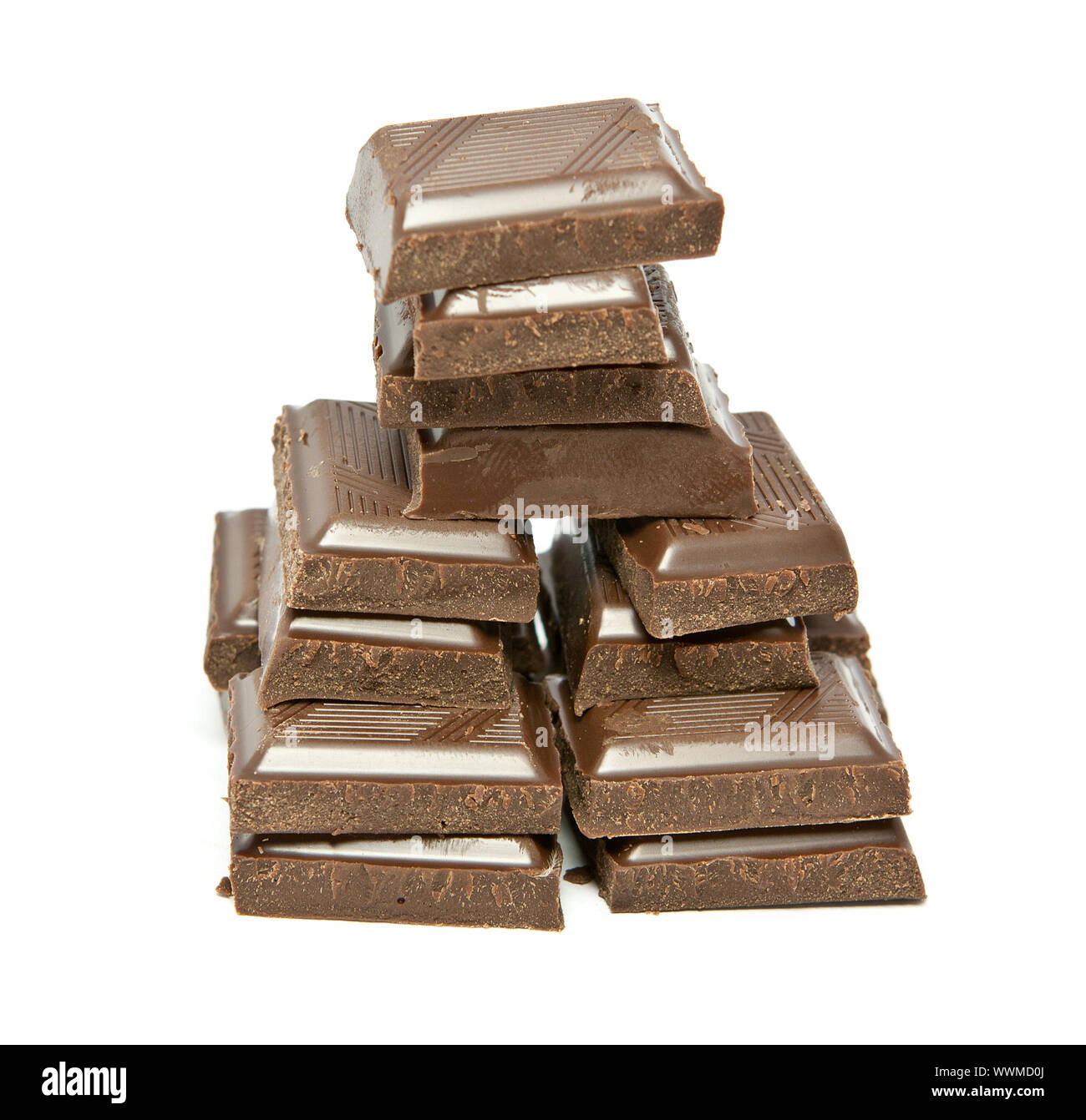 chocolate blocks isolated on the white background Stock Photo - Alamy
