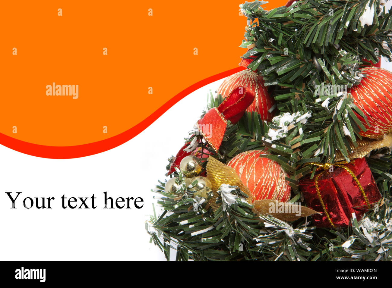 Christmas Tree with text area on the white background Stock Photo - Alamy